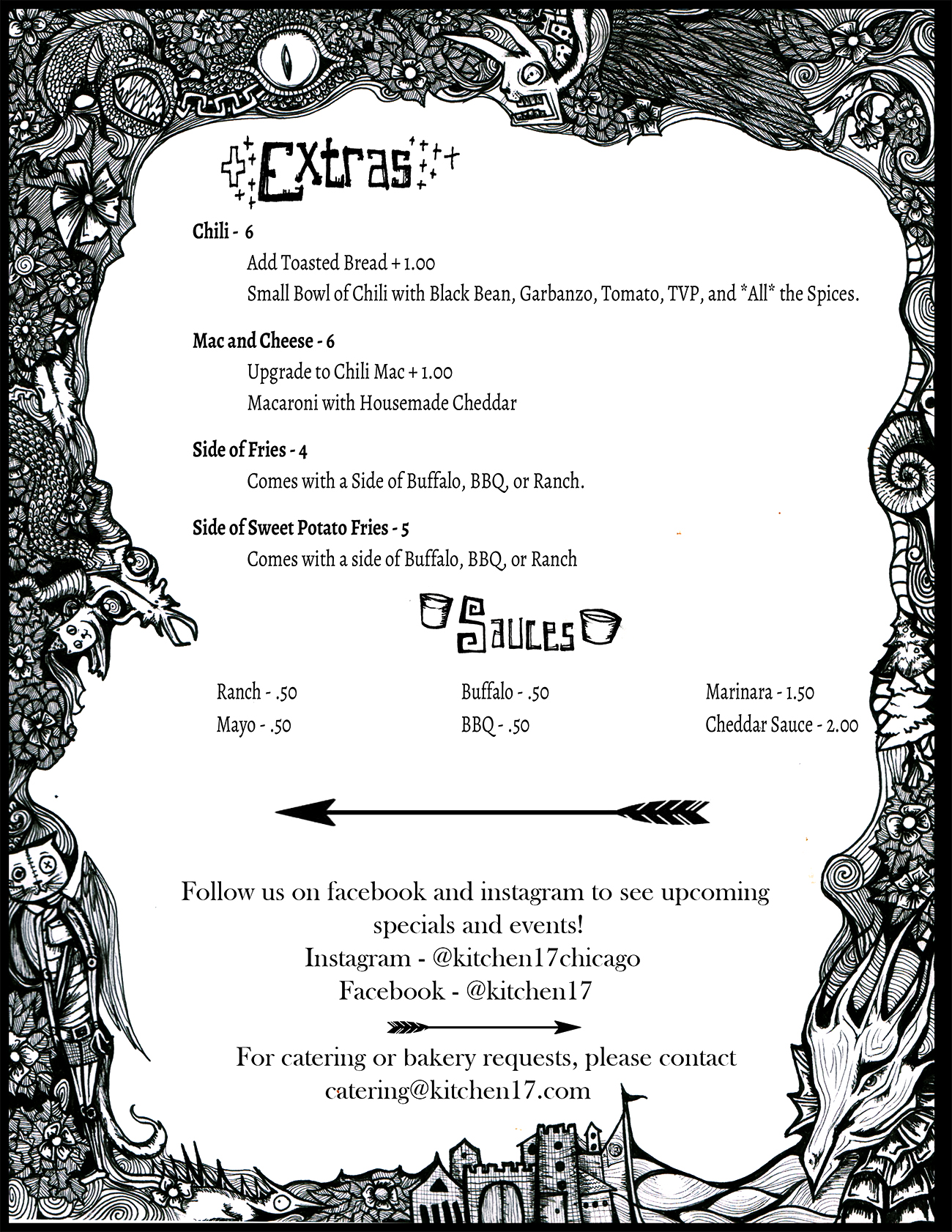 Kitchen 17 Restaurant Menu – Kitchen 17