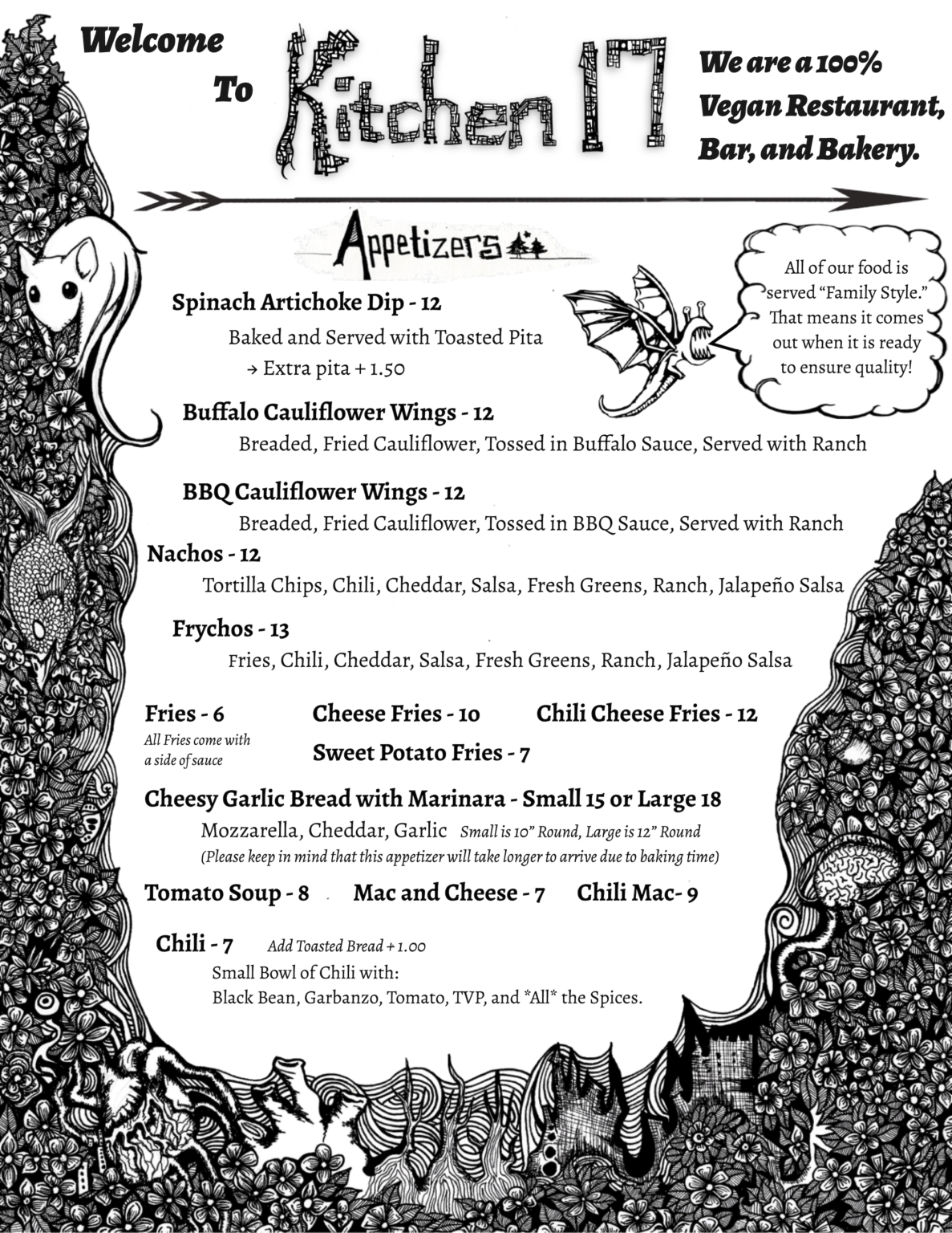 Kitchen 17 Menu: Chicago Restaurant - Kitchen 17